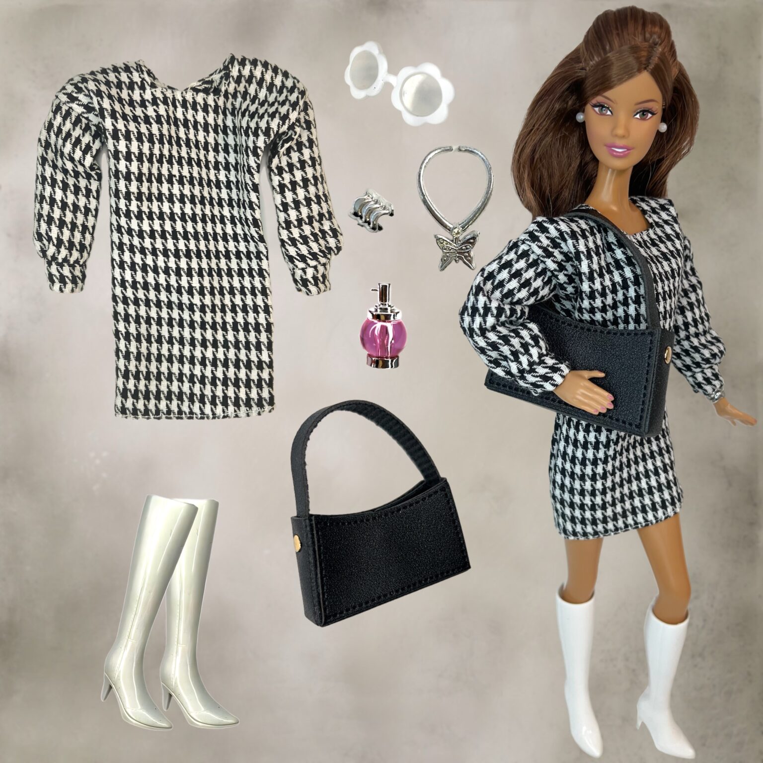 Eledoll Clothes Fashion Pack for 12 inch Fashion Doll Black White ...